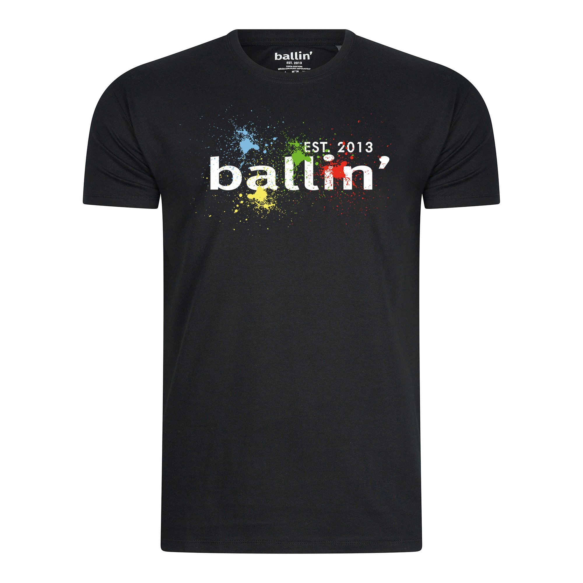 Ballin Est. 2013 Tee SS Paint Splatter Tee Zwart