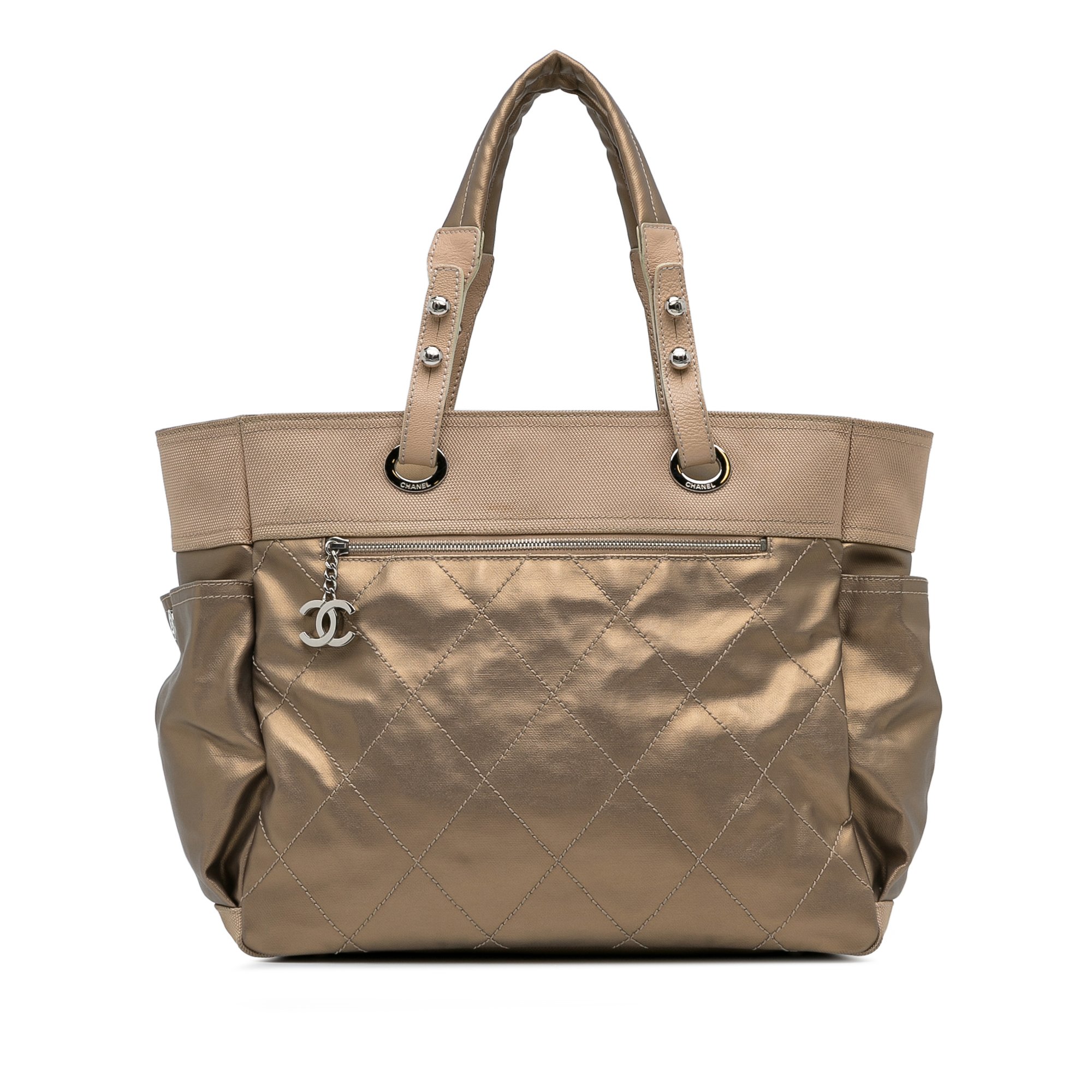 Vintage Chanel Paris Biarritz Tote Gold