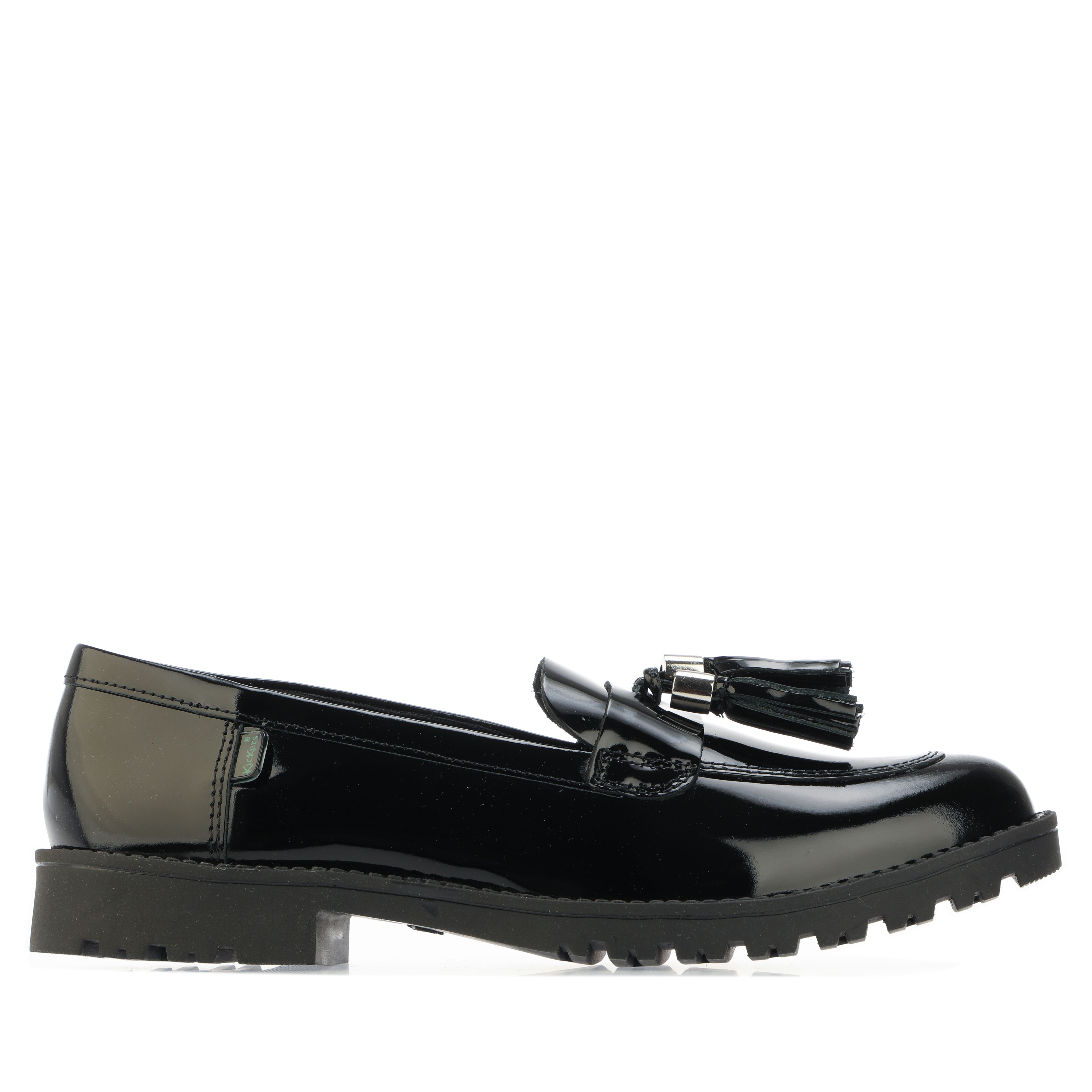 Kickers Lachly loafers met kwastjes voor dames, zwart