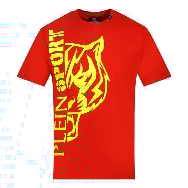 Plein Sport Tiger Side Logo rood T-shirt