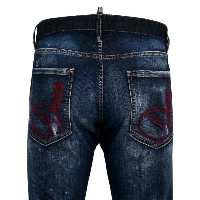 Dsquared2 Slim Jean Paint Splash Destroyed Denim Jeans