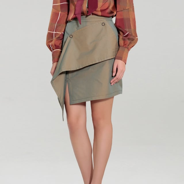 Rechte rok met afneembaar voorpaneel