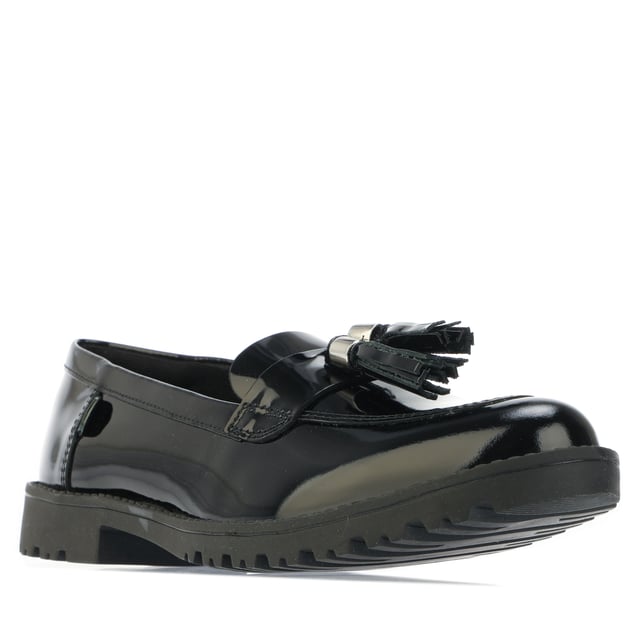 Kickers Lachly loafers met kwastjes voor dames, zwart