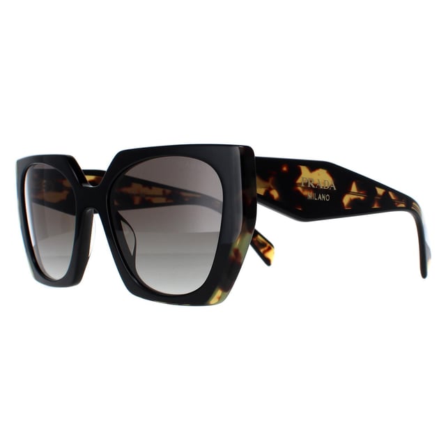 Prada PR15WS 3890A7 zwart en medium tortoise lichtgrijs gradiÃ«nt zonnebril