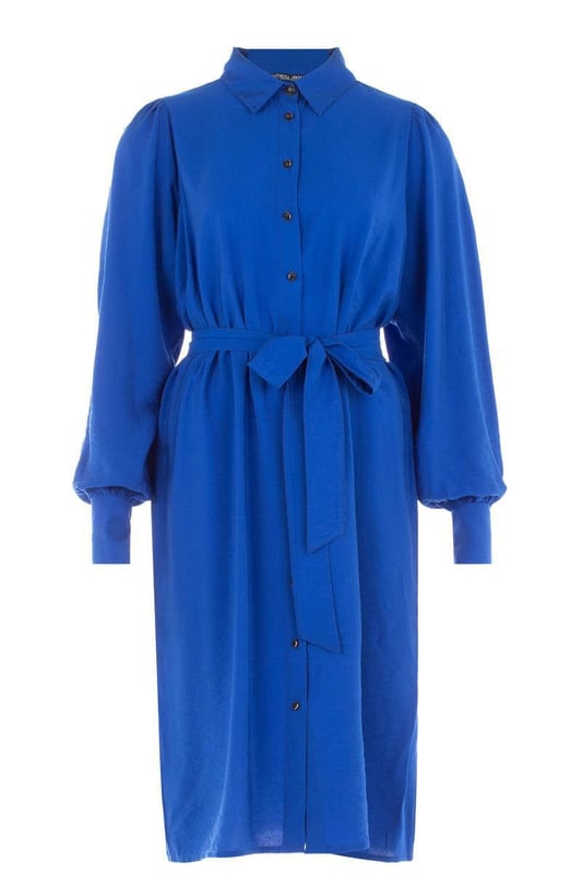 Juffrouw Jansen blousejurk Parker met ceintuur blauw