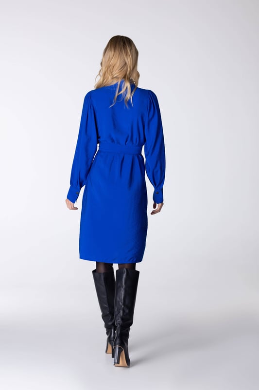 Juffrouw Jansen blousejurk Parker met ceintuur blauw