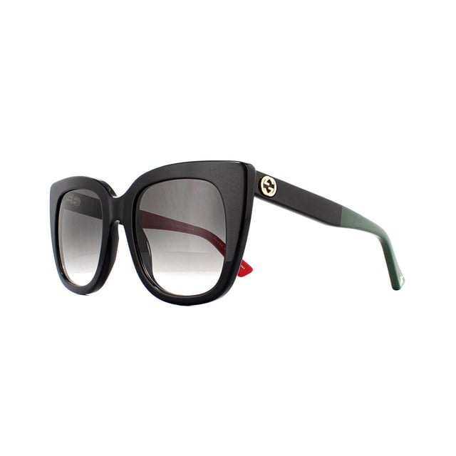Gucci zonnebril GG0163SN 003 Zwart met rode en groene bruine gradiënt