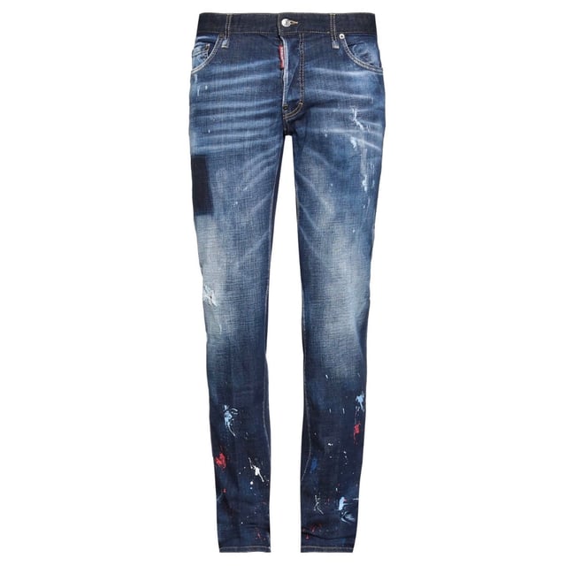 Dsquared2 Slim Jean Paint Splash Destroyed Denim Jeans